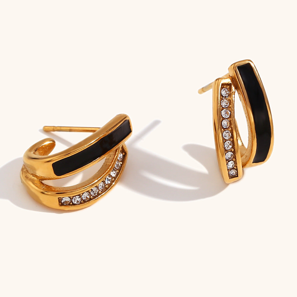 18K Overlapping Double C Hoops – Mia Ava