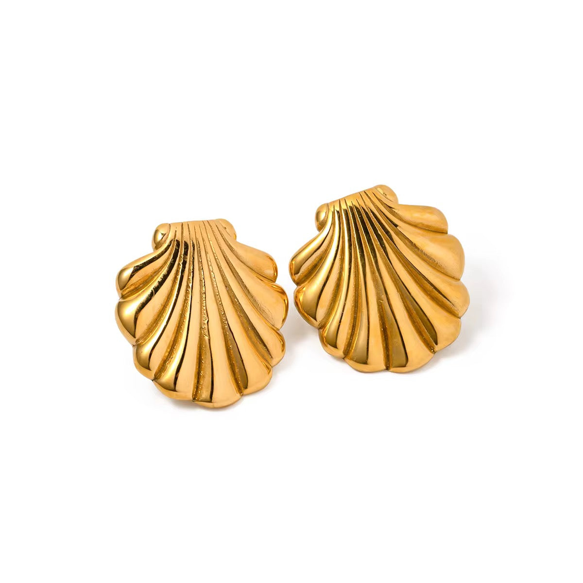 18K Statement Shell Studs – Mia Ava